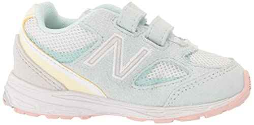New Balance Kid's 888 V2 Hook and Loop Sneaker, Light Surf/Summer Fog/White, 7 Little Kid
