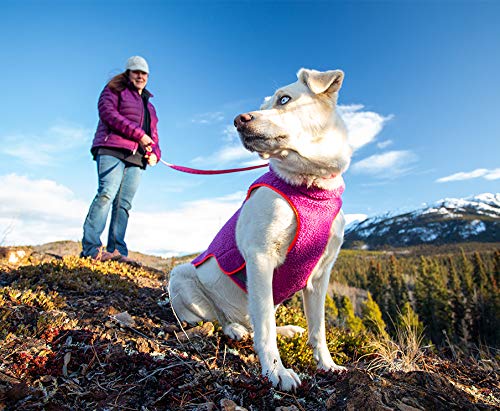 RC Pet Products Tundra Fleece Dog Coat, Cold Weather Dog Jacket, Size 14, Mulberry/Hot Coral