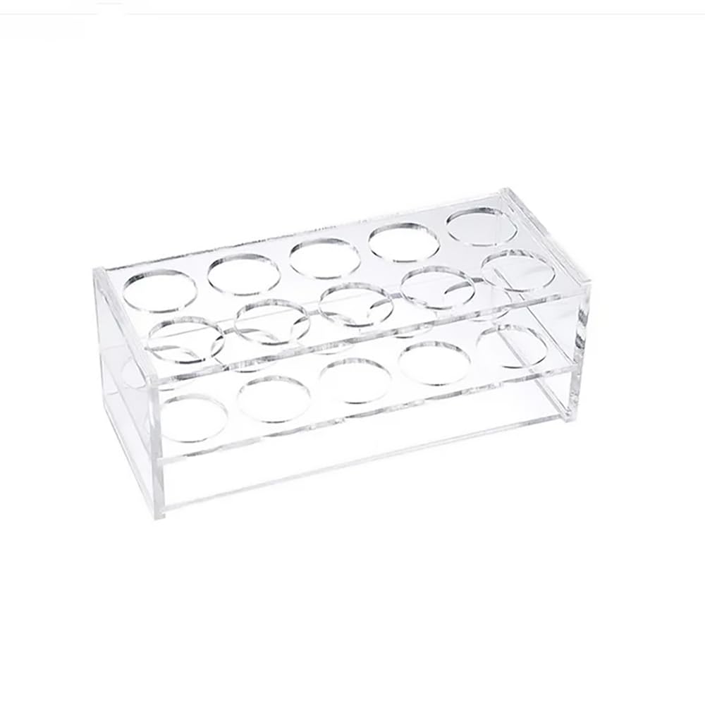 BIPEE 12 Sockets Clear Acrylic Test Tube Rack fit for 10ml, 25ml, 50ml, 100ml Test Tube (12 Hold 10ml)