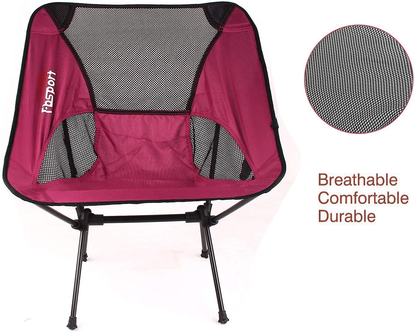 2 Pack Portable Camping Chairs Lightweight Folding Backpacking Chair Compact & Heavy Duty for Camp, Backpack, Hiking, Beach, Picnic, with Carry Bag