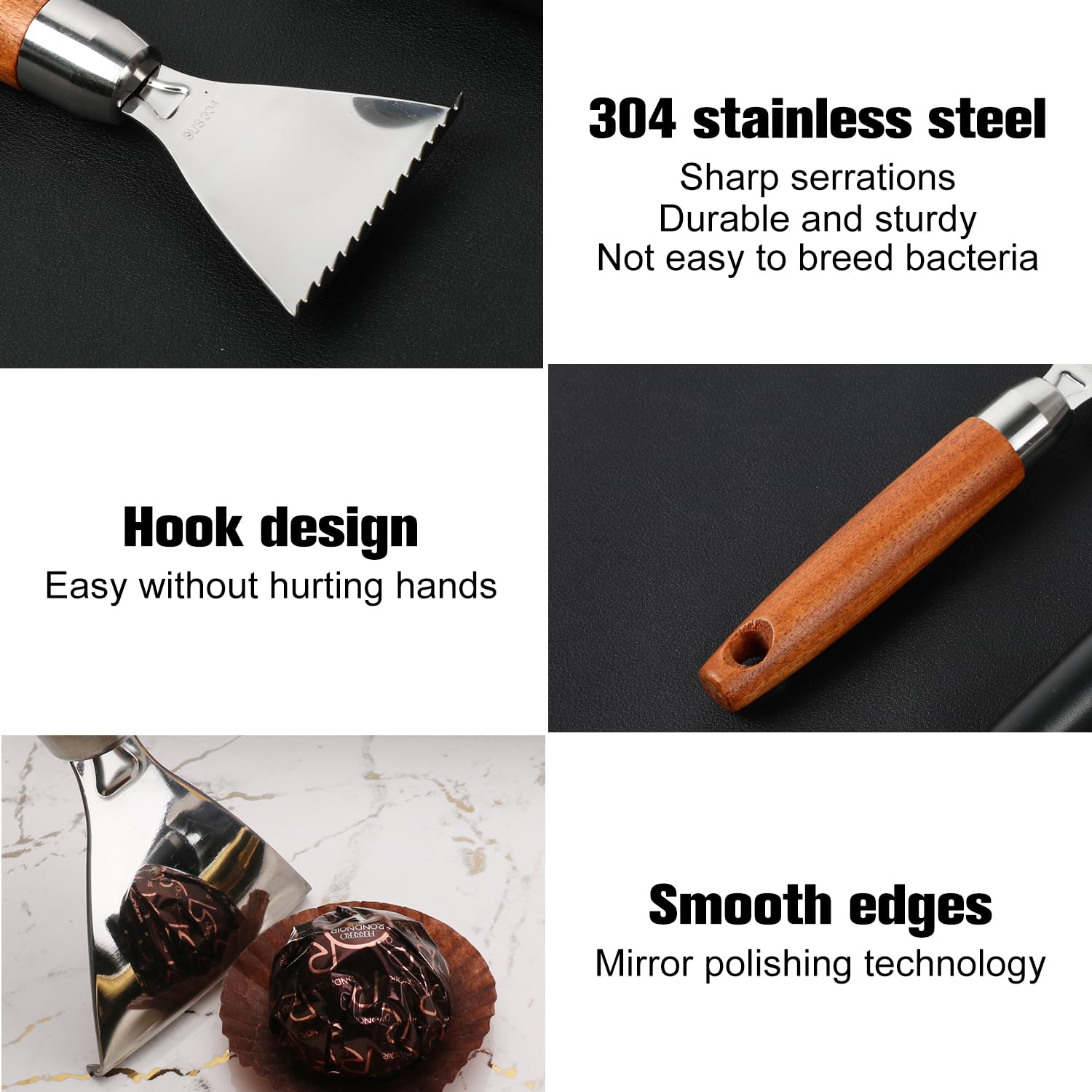 2Pcs Stainless Steel Sharp Durable Fish Scale Remover,304 stainless steel Fish Scale Remover,Portable Cordless Kitchen Fish Scaler Fish for Chef and Home Cooks Fish Cleaning tools(Black+Brown)