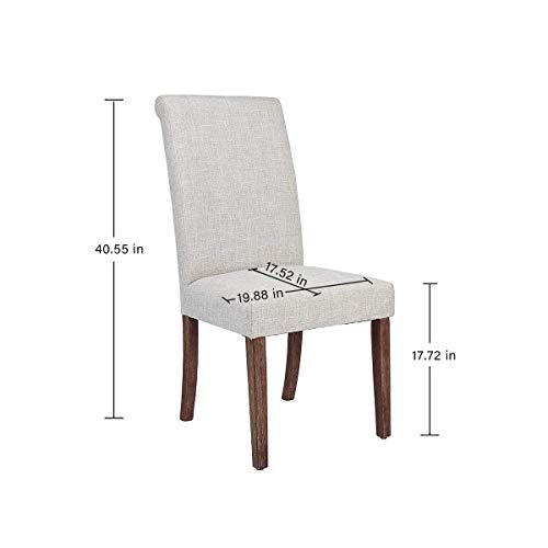 CangLong Classic Upholstered Accent Single Pack Dining-Chair Side Chair Kitchen Room Chair, Grey