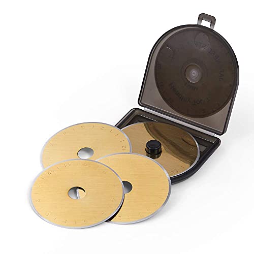 HEADLEY TOOLS Titanium Coated 45mm Rotary Cutter Blades 15 Pack Fits Olfa, Fiskars, Replacement Rotary Blade for Arts Crafts Quilting Scrapbooking Sewing, Sharp and Durable