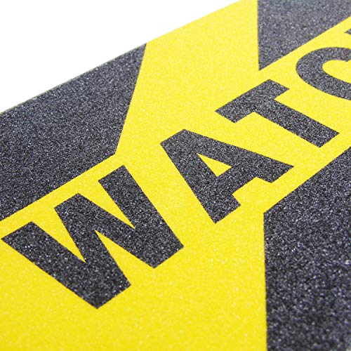 5 Pieces Watch Your Step Warning Sticker Adhesive Tape Anti Slip Abrasive Tape for Workplace Safety Wet Floor Caution, 6 by 24 Inches