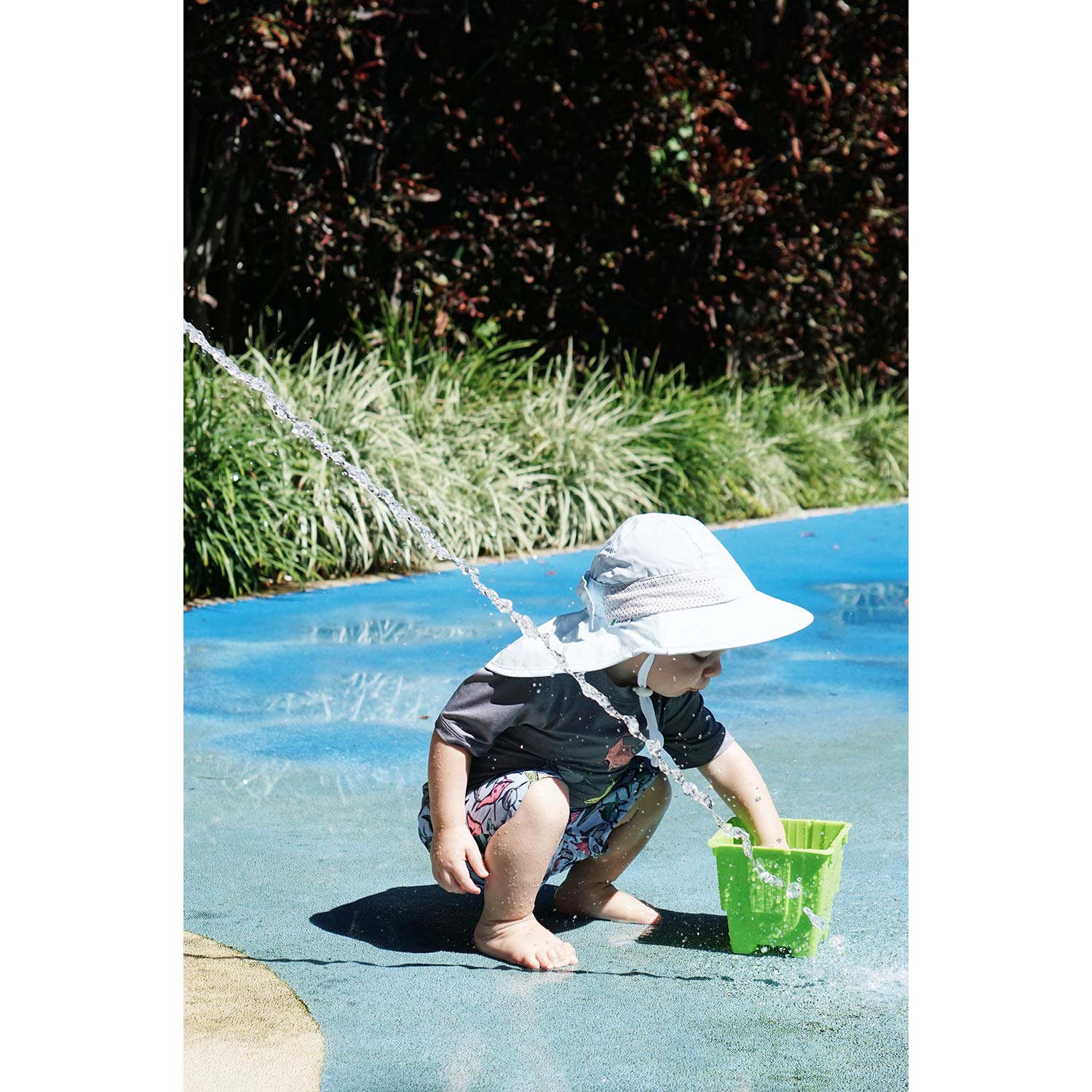 Baby and Toddler Sun Hat - UPF 50+ Kids Boy & Girl Summer Swim Pool & Beach Hat White