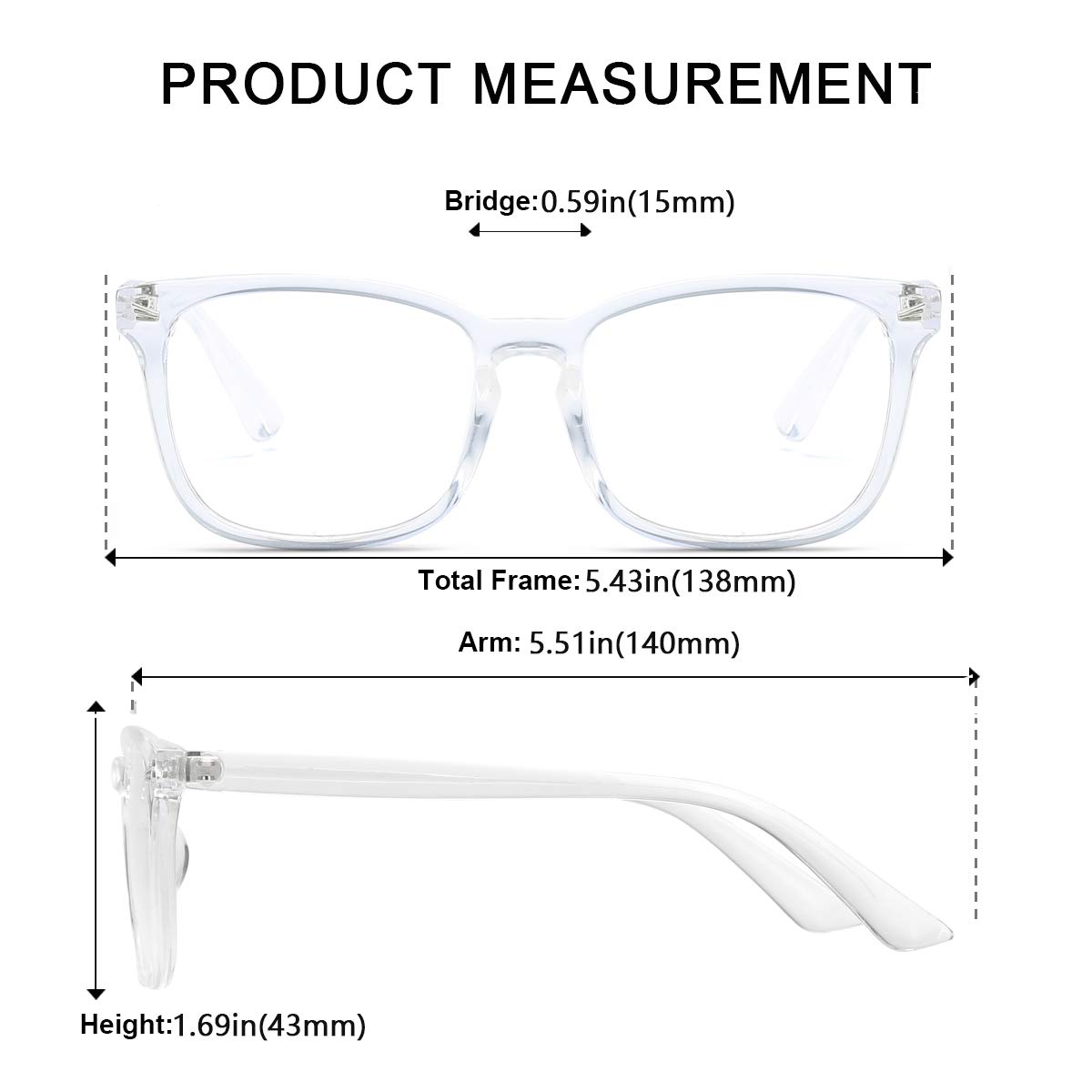 aisswzber Unisex Stylish Square Non-Prescription Eyeglasses Clear Lens Glasses