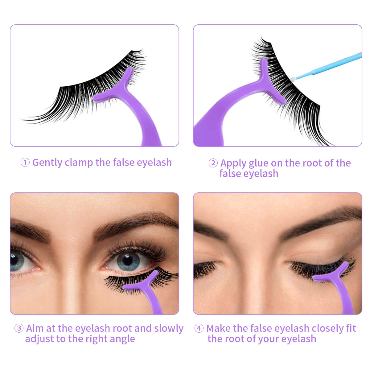 180pcs False Eyelash Kit Include 30 Empty Eyelash Packaging Box Eyelash Storage Case, 30 False Eyelash Tray, 20 Eyelash Extension Tweezers Applicator Tool, 100 Eyelash Brush Mascara Wands Applicator
