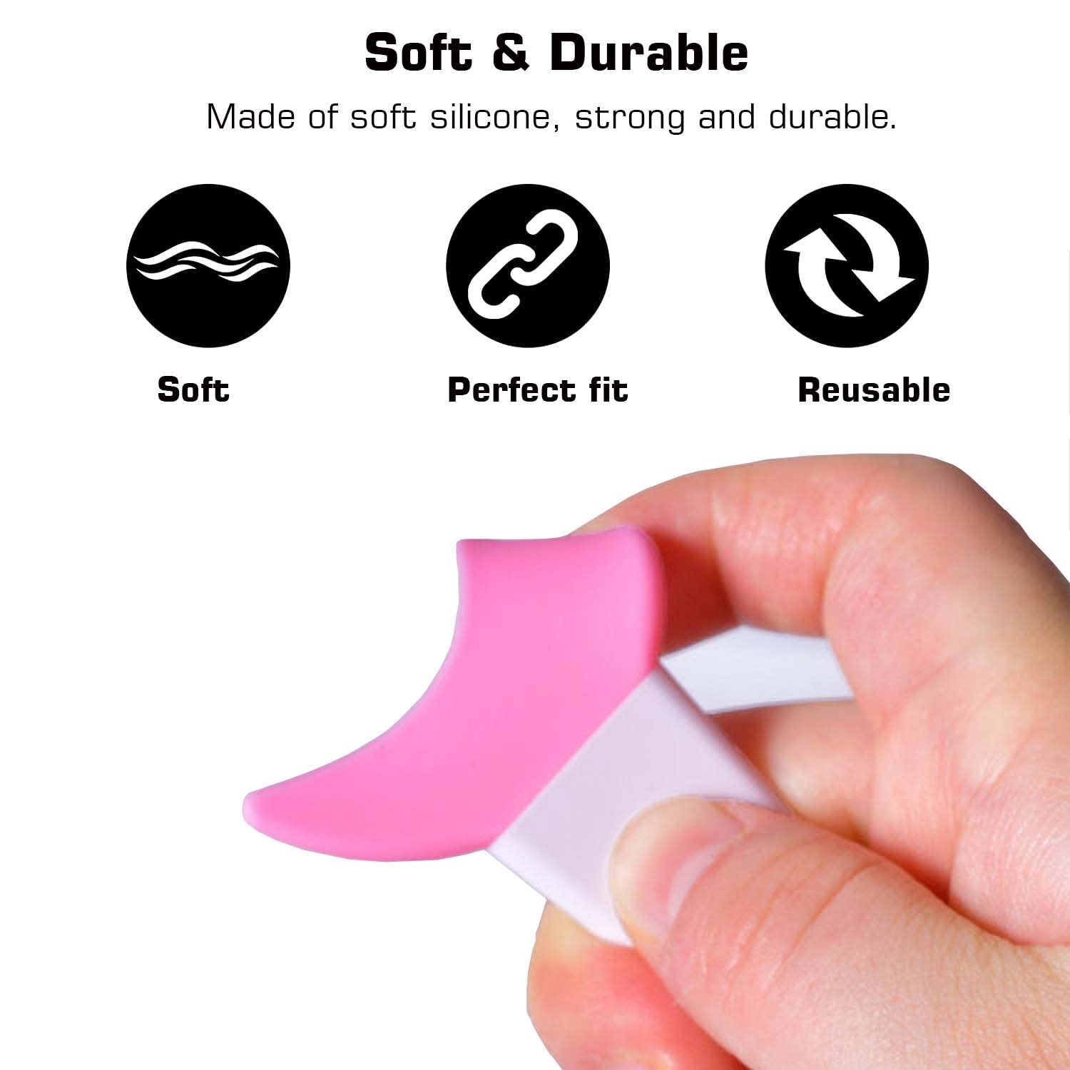 2 PCS Mascara Guard, Auzky Mascara Shield Eyelash Tool Applicator Silicone Reusable Mascara Shield Applicator Guard to Prevent Makeup Residue - Pink