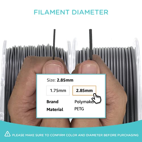 2.85mm(3mm) PETG Filament 2.85mm, 1kg Strong PETG Clear Filament - Polymaker PolyLite PETG 2.85mm Transparent 3D Printer Filament, Print with 2.85mm Openning 3D Printers Only