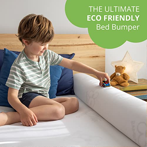 BANBALOO | Bamboo Bed Bumper for Toddlers - Premium Model | XL Bed Barrier with Mattress Cover | Toddler Bed Bumper | Easy Setup and Quick Installation | Queen, King, Twin, Full-Size Bed | Foam