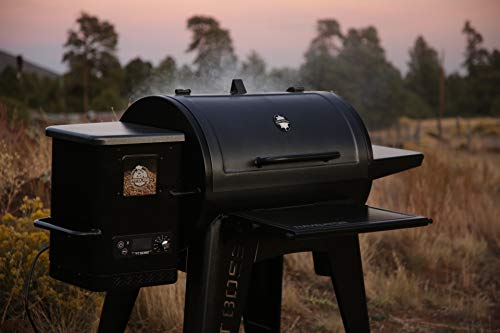 PIT BOSS PB850G Wood Pellet w/Fitted Grill Cover and Folding Front Shelf Included, 850 sq. inch, Black