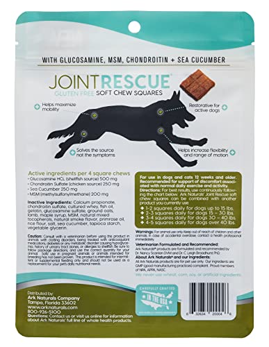 Ark Naturals Sea Mobility Joint Rescue Dog Treats, Lamb Flavor, Joint Supplement with Glucosamine & Chondroitin, 1 Pack