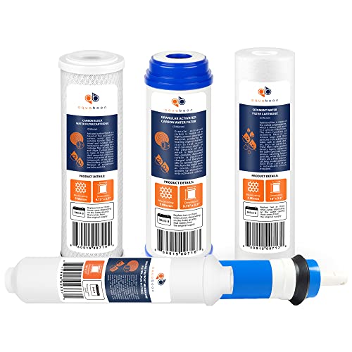 5 Stage Reverse Osmosis Replacement Water Filter Kit with 100GPD Membrane | 5 Micron 10 x 2.5 inch Cartridges | Compatible with DWC30001, WFPFC8002, FXWTC, WHEF-WHWC, WHKF-WHWC, Pentek DGD series