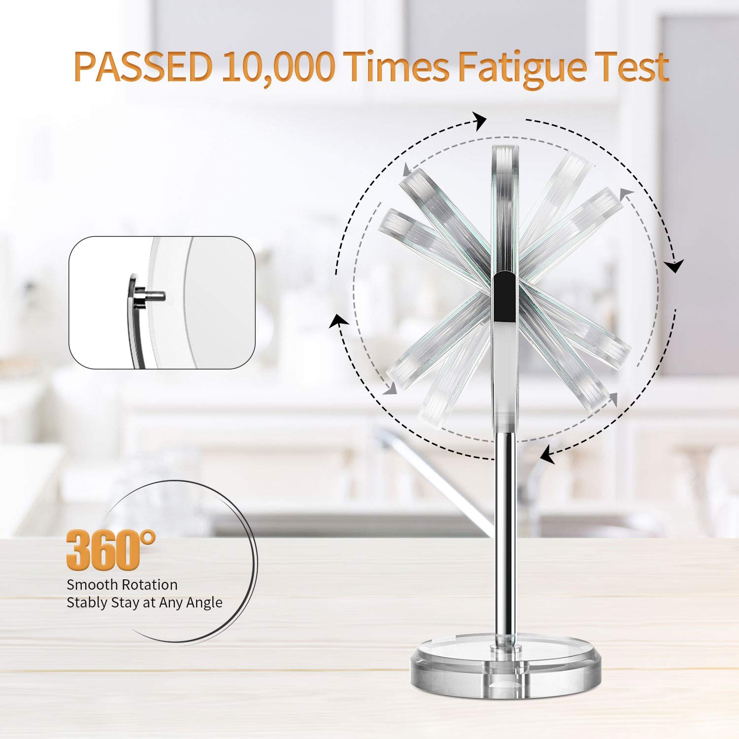 Beautifive Makeup Mirror, Double Sided Vanity Mirror with 1x/7x, Tabletop Magnifying Mirror, Swivel Round Mirror with 360°Rotation, Retro Style Bathroom Mirror