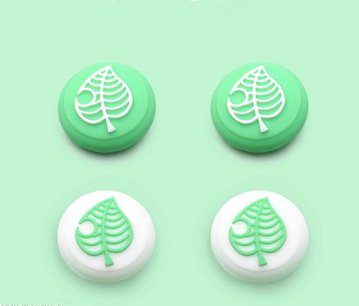 6PCS Silicone Cute Thumb Grip Caps Cover Ergonomic Joystick Caps Analog Thumb Stick Caps for Switch NS Joy Con/Switch Lite Controller-Leaves