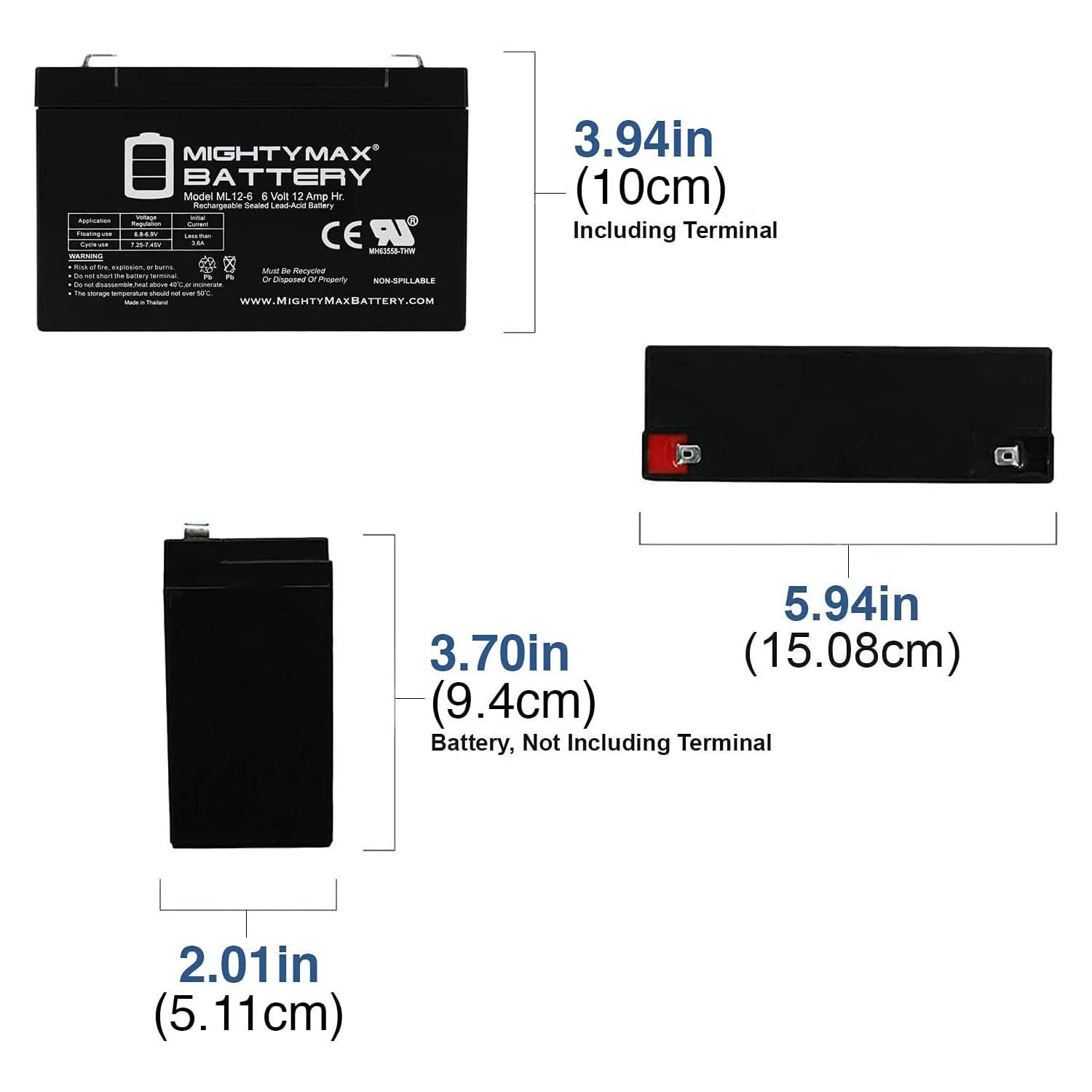 6V 12AH F2 Replacement Battery for Tripp Lite OMNISM1000USB - 2 Pack