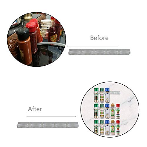 CaoXiong 4 Pack 20-Clips Wall Mounted Kitchen Spice Jar Rack,Organizer Rack,Seasoning Jar Storage Holder,Bottles Clip,Cupboard Spice Rack Shelf Cabinet Organizer Door with Adhesive Tape