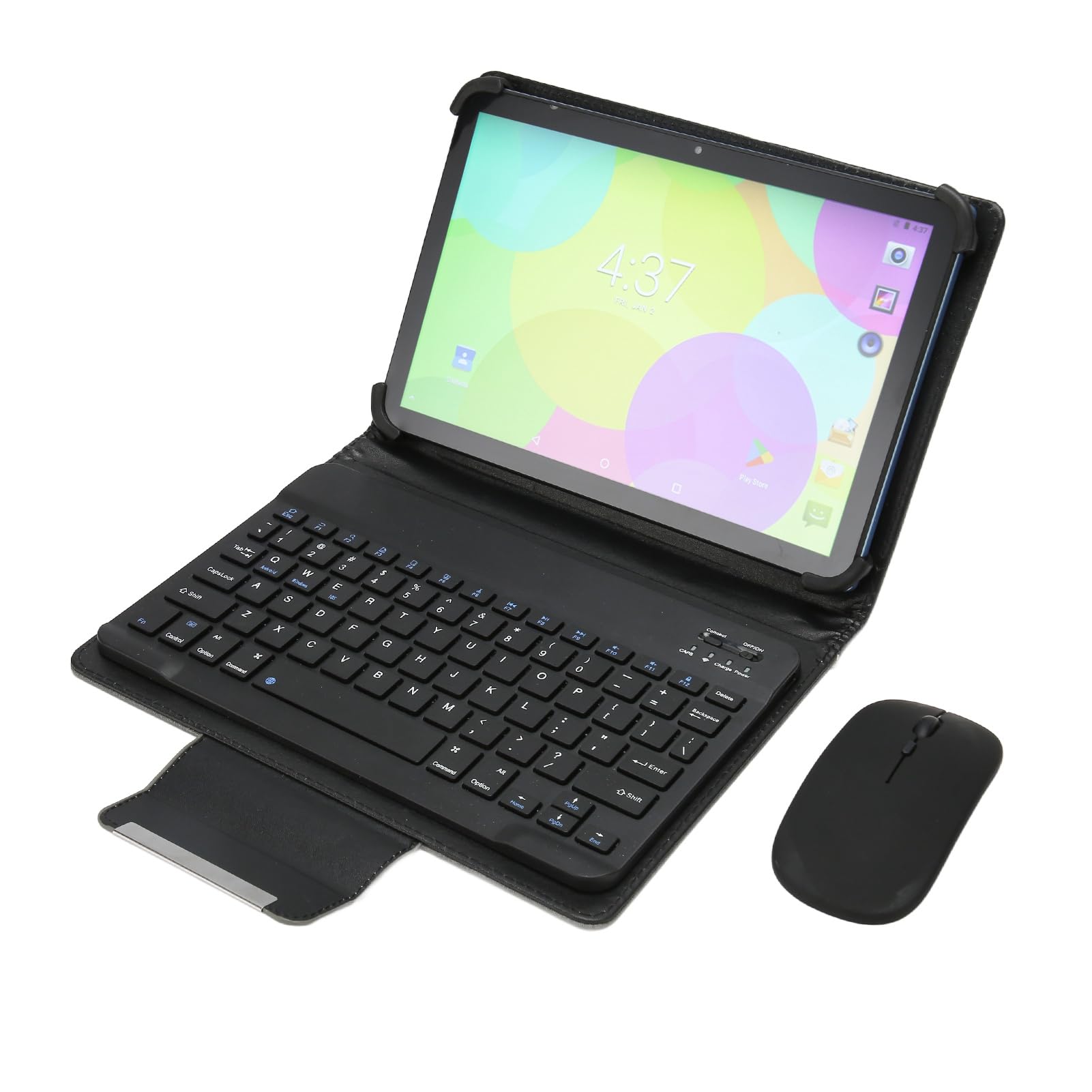 2 in 1 Tablet with Case Keyboard Mouse, 10.1 inch 4G LTE WiFi Touch Screen Tablet PC, 8GB RAM 256GB ROM Octa Core, Dual Camera, 5G WiFi BT5.0 (US Plug)