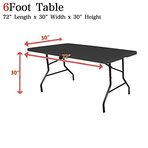 Obstal 6ft Stretch Spandex Table Cover for Standard Folding Tables - Universal Rectangular Fitted Tablecloth Protector for Party (Emerald Green, 72 Length x 30 Width x 30 Height Inches)