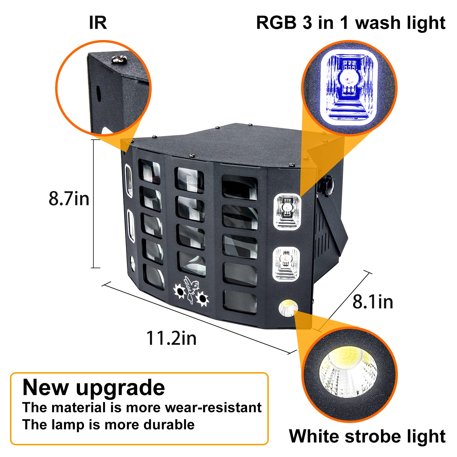 5 in 1 Disco Light DJ Light with Butterfly Beam Wash Pattern Strobe and 3535 LED Effect, Remote and DMX Control for Stage Wedding Bar Karawa Church Disco Show Party Lights...