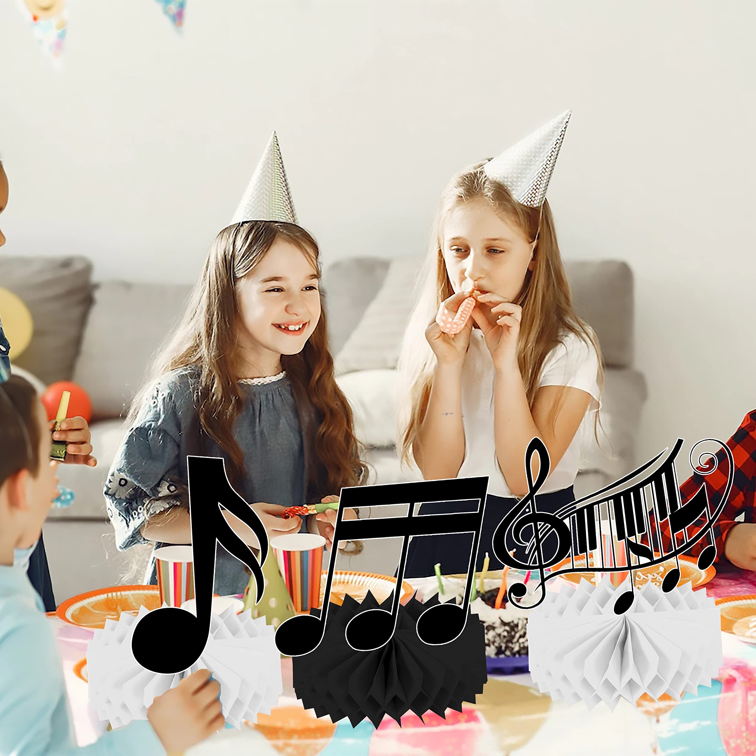 Musical Notes Party Table Decorations 11Pcs Music Party Honeycomb Centerpieces for Music Notes Theme Birthday Party Baby Shower Supplies
