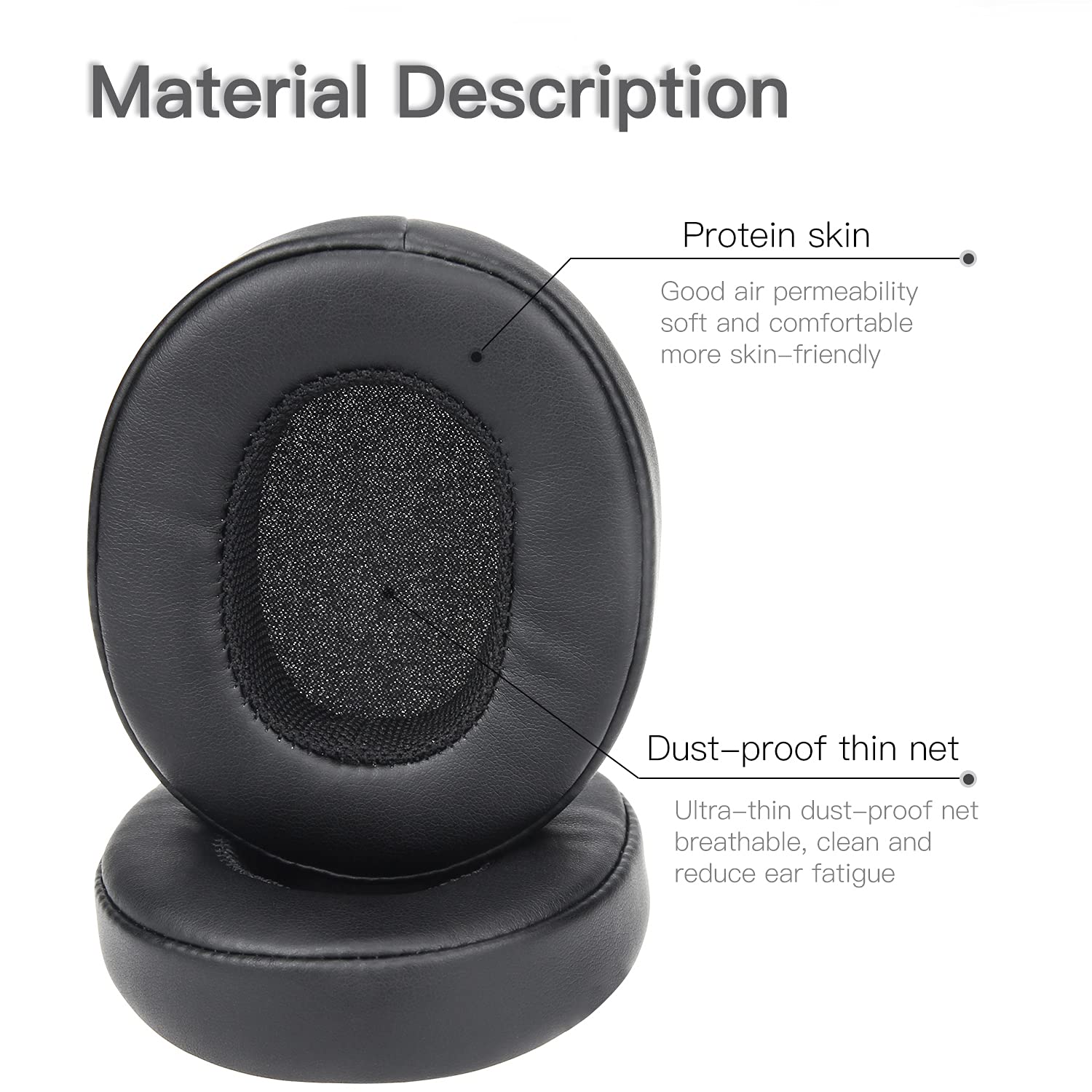 Replacement EarPads for Skull.Candy Crusher Wireless HESH 3 Headphones, Ancable Professional Protein Leather Headphones Earpad Compatible with Hesh 3 Wireless Earbuds