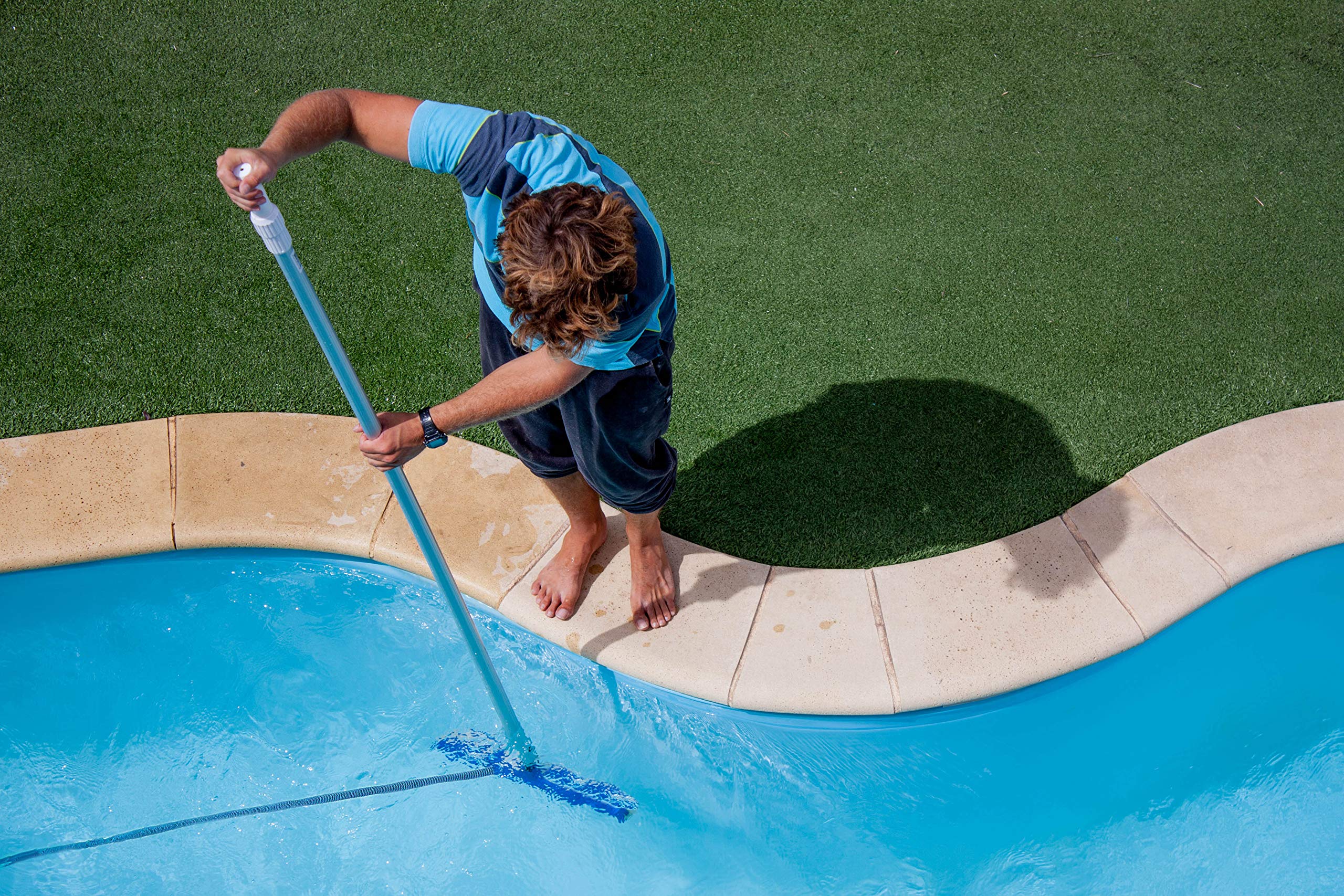 20-Inch Plastic Pool Vacuum Brush | Perfect for Cleaning Your Pool Wall | Compatible with Standard Telescoping Poles | Light Weight with Strong Nylon Bristles
