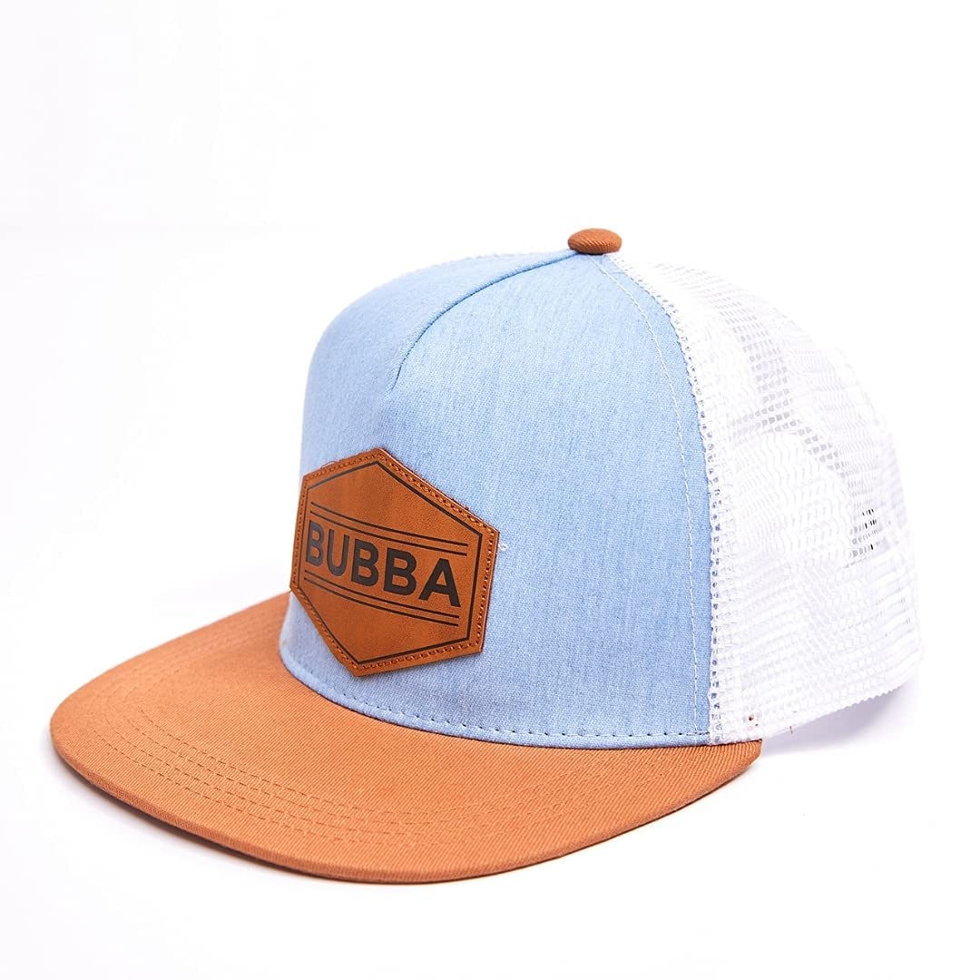 Knuckleheads Little Threads Toddler Boy Outfit/Snap Back/Baseball Hat - Baby Bubba Trucker Cap - Infant Newborn Youth Flat Brim Patch Sun Hat (M 2-5 Years, Bubba Blue)