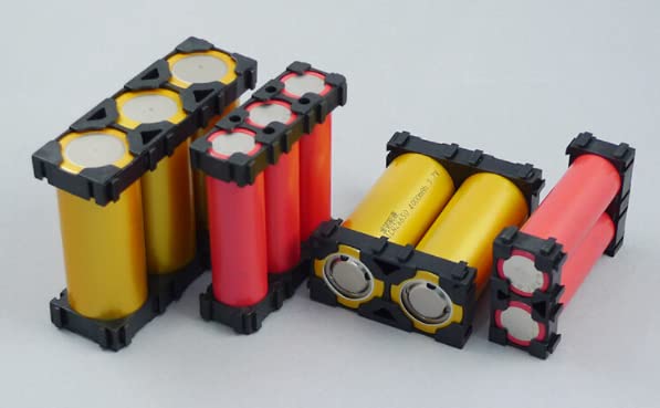 Heyiarbeit 40pcs 2 x Cell 32650 Battery Holder Bracket Cell Safety Shockproof Plastic Brackets for 32650 Lithium Batteries 32.4mm Hole Dia