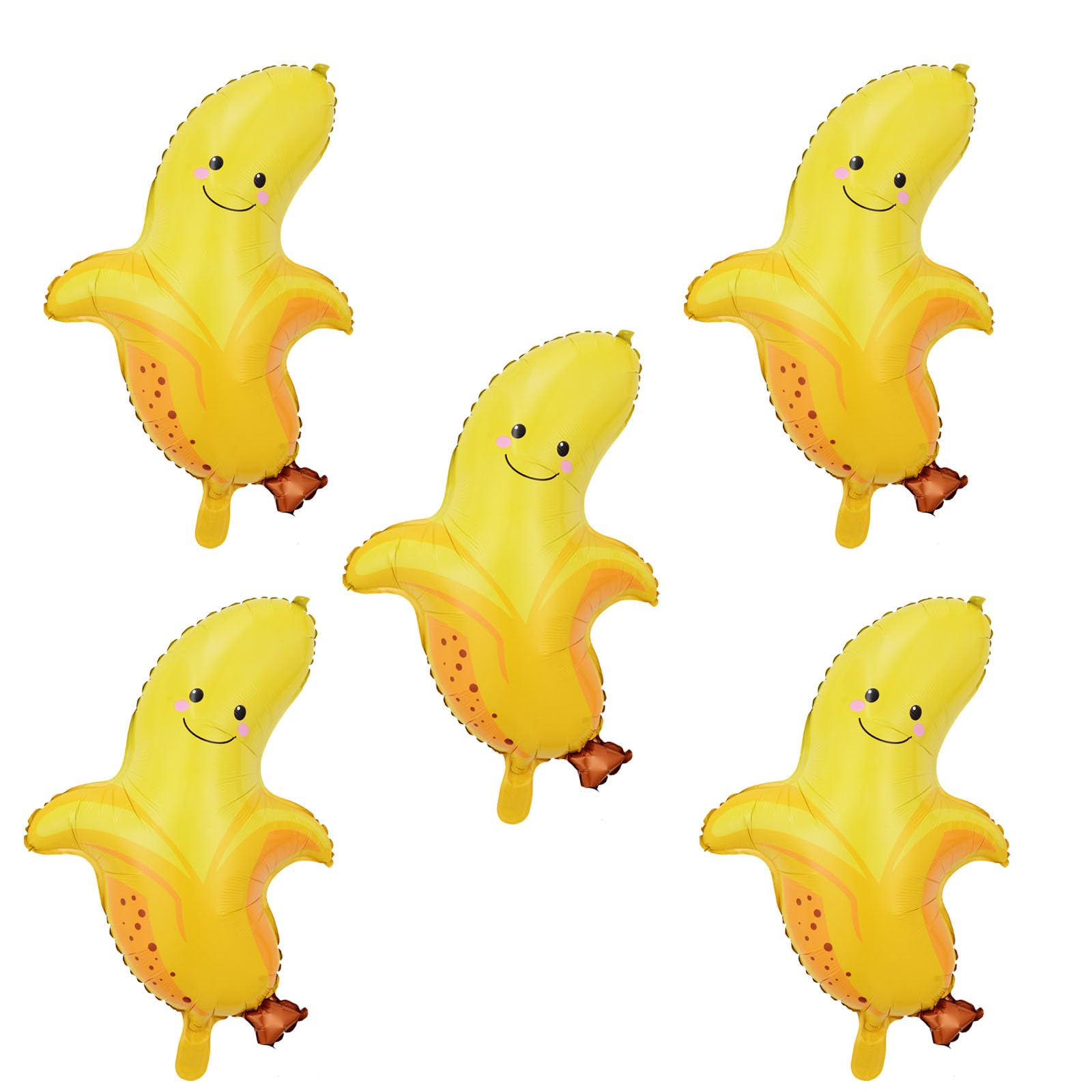 5PCS 28inch Banana Foil Balloons Fruit Banana Mylar Balloons for Baby Shower Banana Themed Party Birthday Decoration Supplies