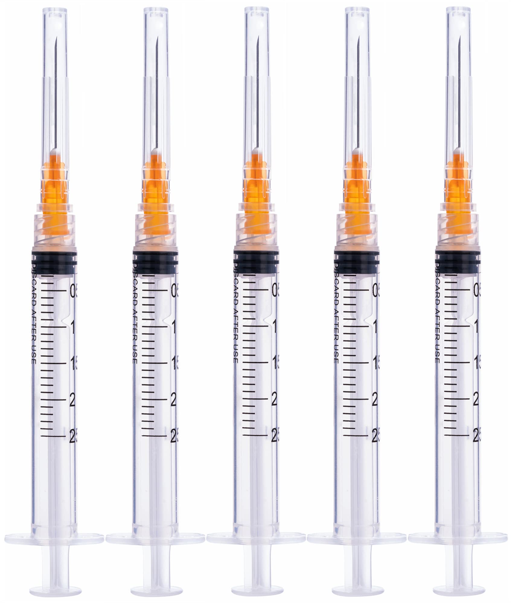 2.5ml/cc Luer Lock Syringe with 25G Needle and Cap - Diameter 0.5mm/0.019Inch-Long 25mm/1Inch (20)