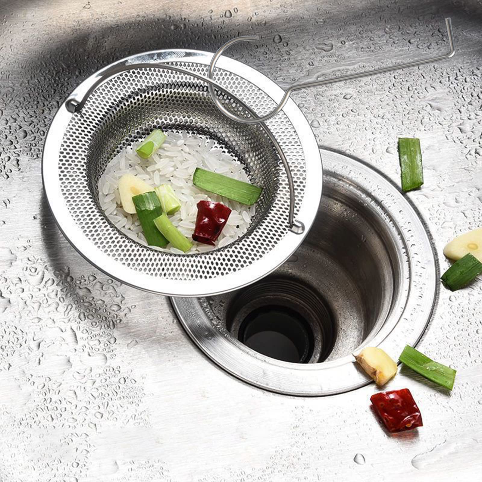 2 Pcs Drain Key Stainless Steel Drain Grate Puller Lift Out Key Drain Grate Lifting Hook for Shower Drain Cleaning