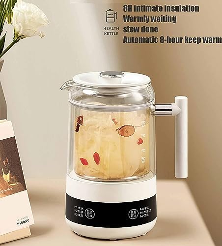 350Ml High Borosilicate Glass Health Pot Electric Kettle Flower Teapot Temperature Control Kettle Hot Tea Machines Appointment and Dry Boil Protection Household Multifunctional A,350Ml