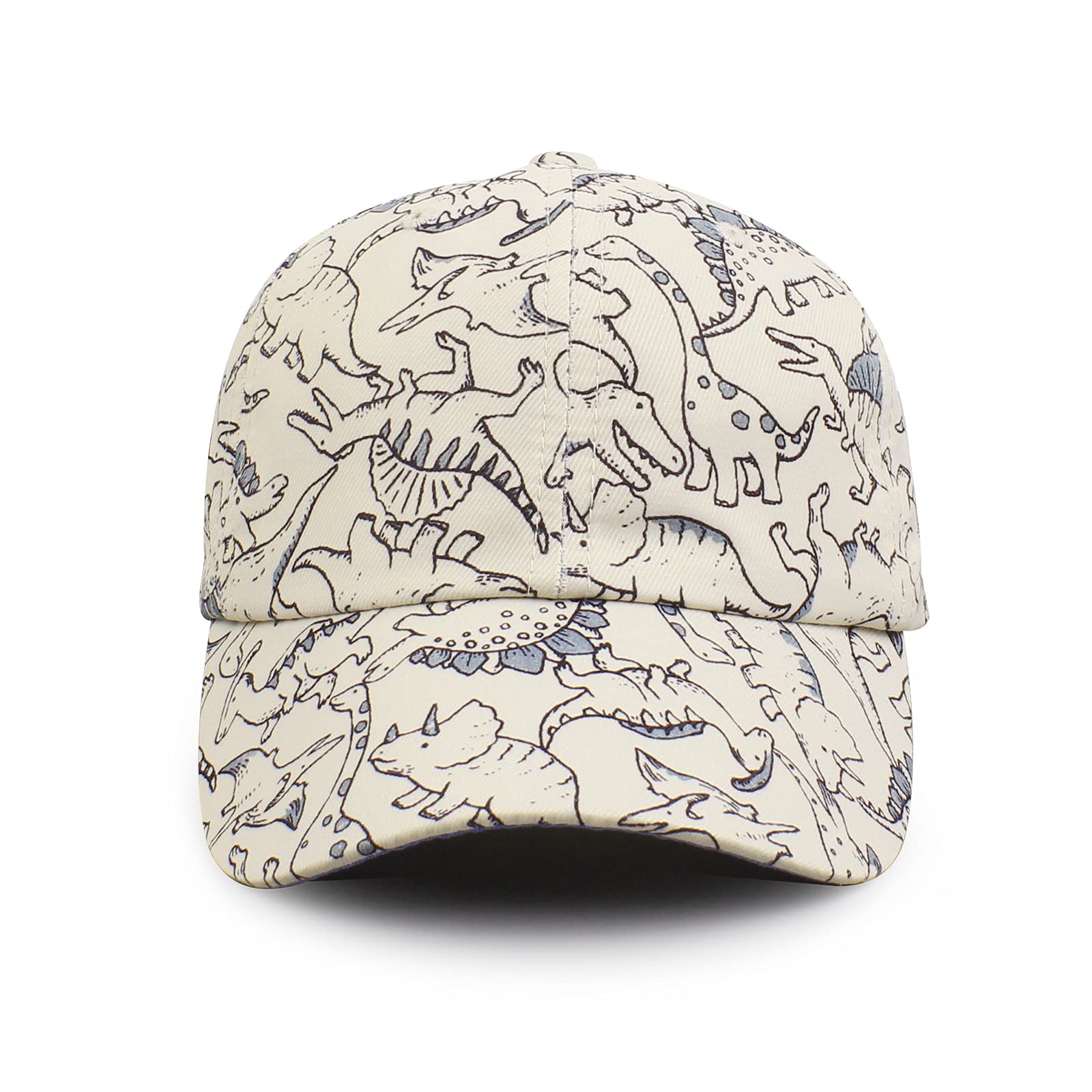 JANGANNSA Dinosaur Boys Girls Caps Waterproof Quick-Dry Baseball Caps for Boys Girls Toddler Kids Beach Hat Spring Summer Autumn 2-6Y(Beige Dinosaure,2-6 Years)