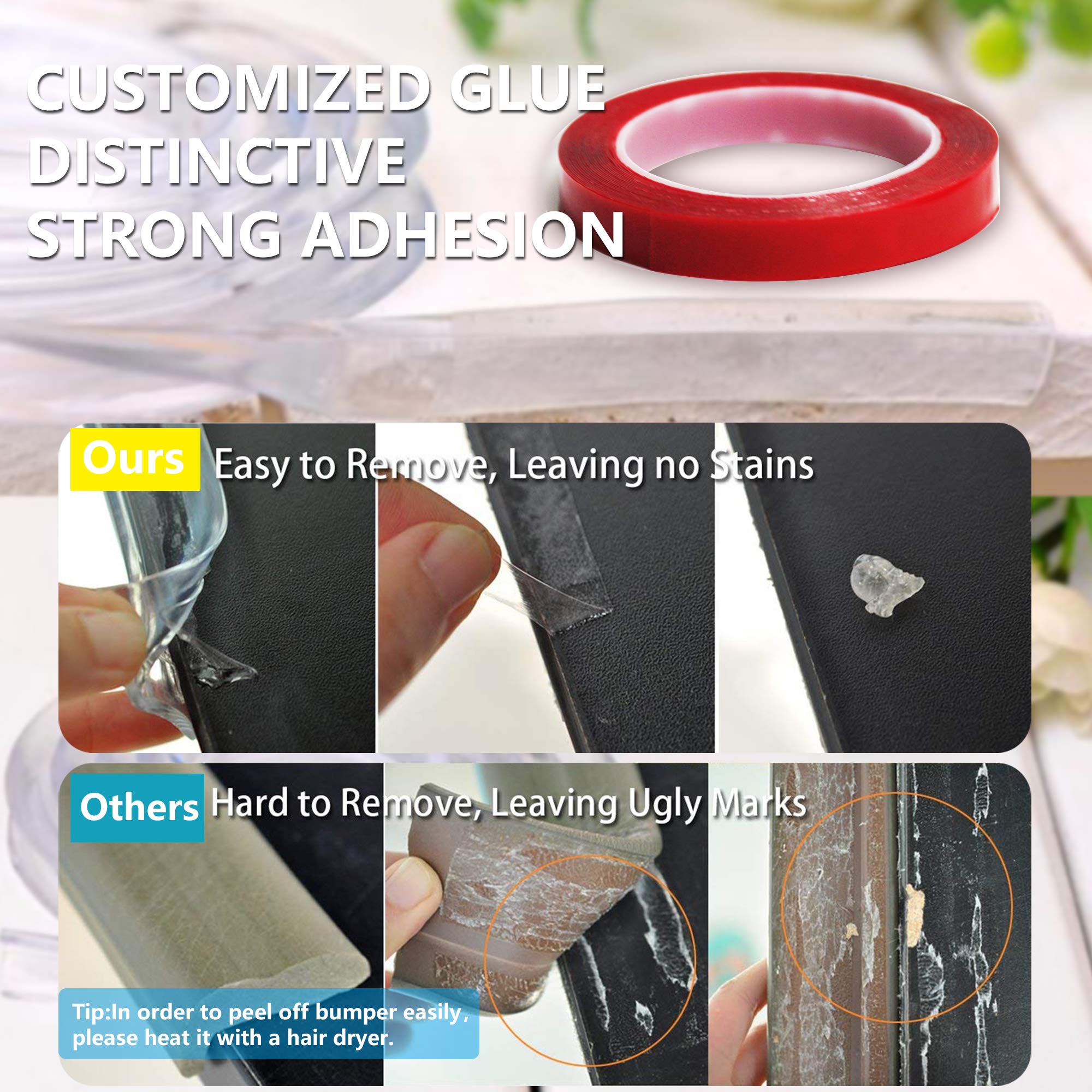 Corner Guards, Clear Furniture Edge Guard Bumper Strip Baby Proofing 3ft(1m) for Cabinets,Tables,Household Appliances,etc
