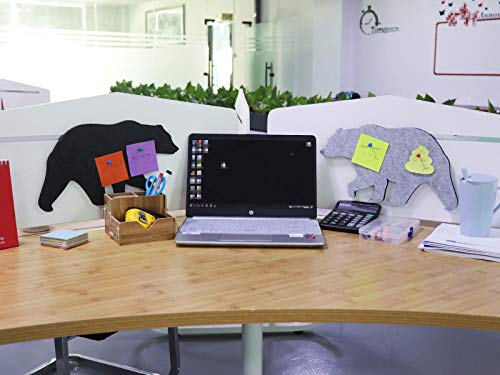 Omitfu Bulletin Strip Bar 2Pcs Bear Shape Felt Pin Board Self Adhesive Cute Bulletin Memo Boards Strip Wall Decorative Tiles with Pushpins - 14 x 8 x 0.5 inches