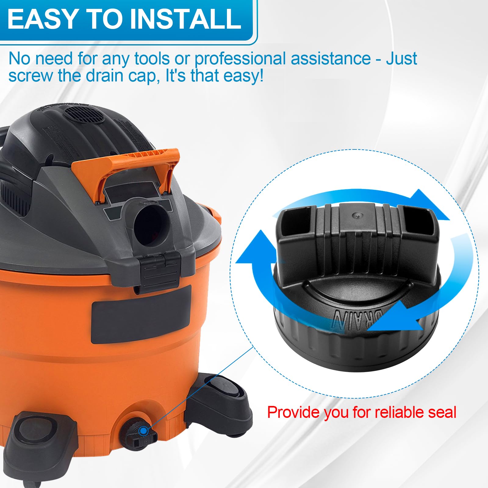 47922 Vac Drain Cap Compatible with Ridgid Shop Vacuum Cleaner and Craftsman Shop Vacuum, 1.97'' ID Wet/Dry Vacuum Replacement Drain Cap(1pack)