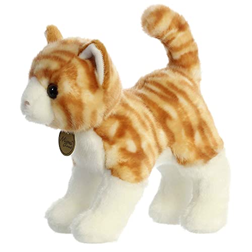Aurora® Realistic Miyoni® Orange Tabby Cat Stuffed Animal - Lifelike Detail - Cherished Companionship - Orange 10 Inches