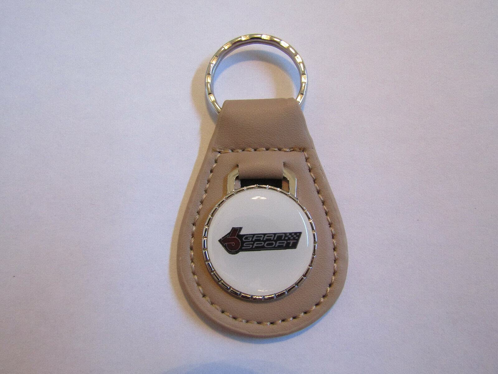 1982-1987 REGAL GRAN NATIONAL GRAN SPORT LOGO LEATHER KEYCHAIN - BEIGE