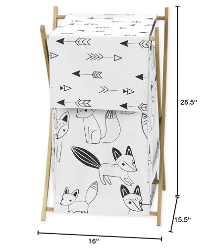 Baby Children Kids Clothes Laundry Hamper for Black and White Fox and Arrow Bedding Set