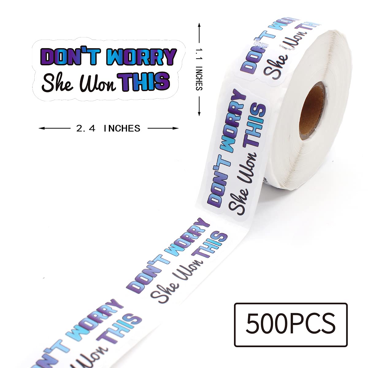 Littlefa 1.5” Don’t Worry She Won This with Rainbow Letter Design Stickers,Thank You Stickers,Small Business Stickers, Envelopes Stickers, Gift Bags Packaging 500 PCS