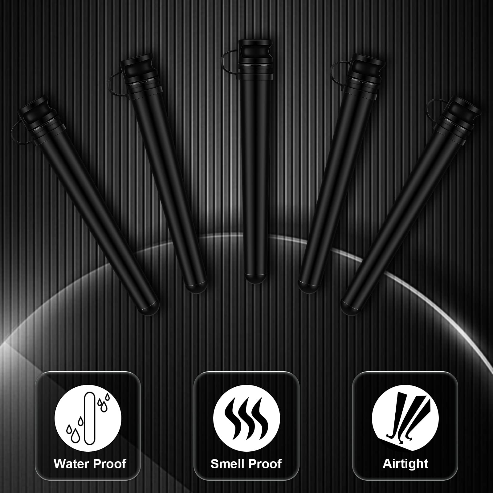 20 Pcs Black 110 mm Tubes Pre Roll Tubes Travel Pill Bottle Empty Plastic Bottles with Lids for Home Office Travel Laboratory Sample