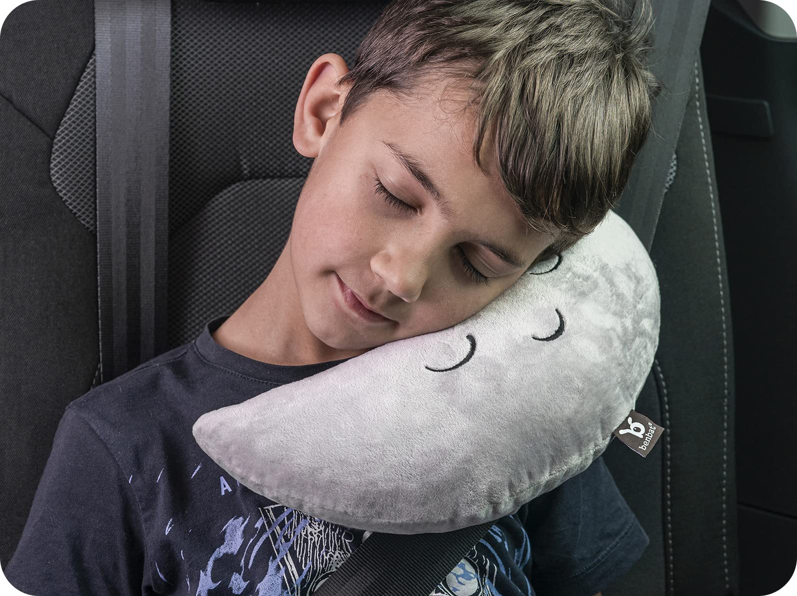 BENBAT Baby Travel Cushion, Children's Neck Cushion, Car Travel Pillow, Infant Head Support Pillow, Children's Cushion (4 Years), Gray