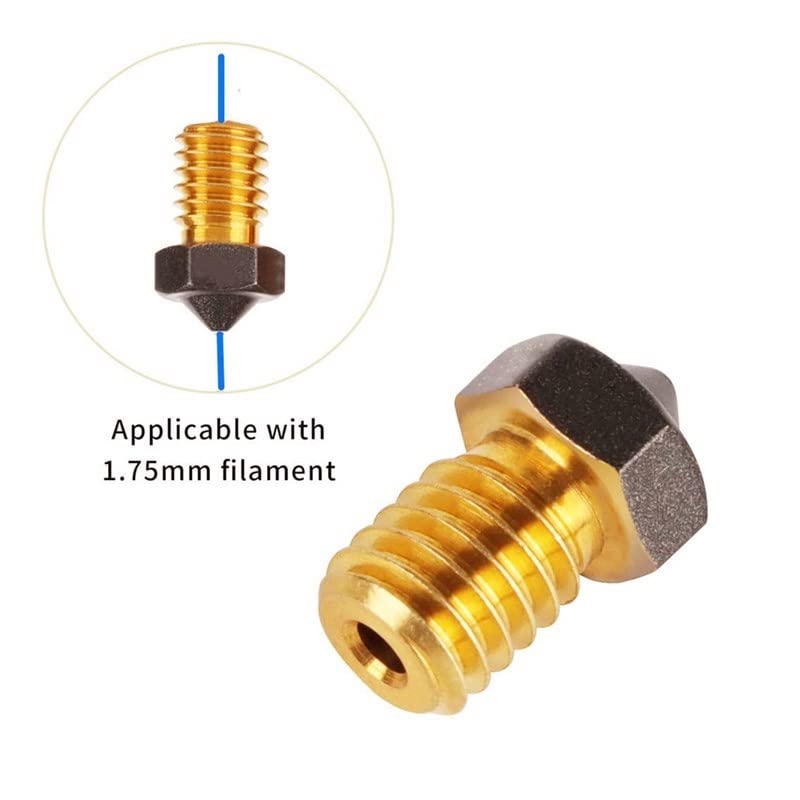 2 Pack Upgrade E3D V6 Nozzle PTFE Coated Brass Non-Stick PLA Extruder Print Head Nozzle for 1.75mm Ender3 Pro CR10/S Hotend (0.6mm)¡