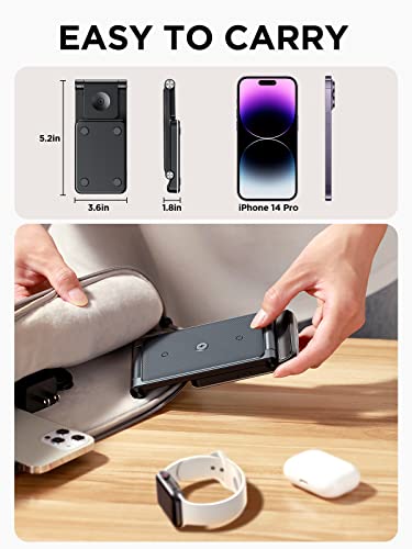 3 in 1 Wireless Charging Station, JOYROOM【Foldable & Double Coil】 Foldable Wireless Charger Compatible with iPhone15/14/13 Pro Max, Apple Watch Ultra/8/7/6/5, and Airpods Pro/2nd/3