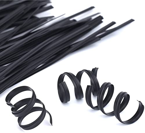 5" Cable Ties 100 Pcs Bag Twist Ties for Cord Twist Bread Ties Reusable Black Plastic Coated Ties Heavy Duty Wire Twist Ties for Household and Office Use