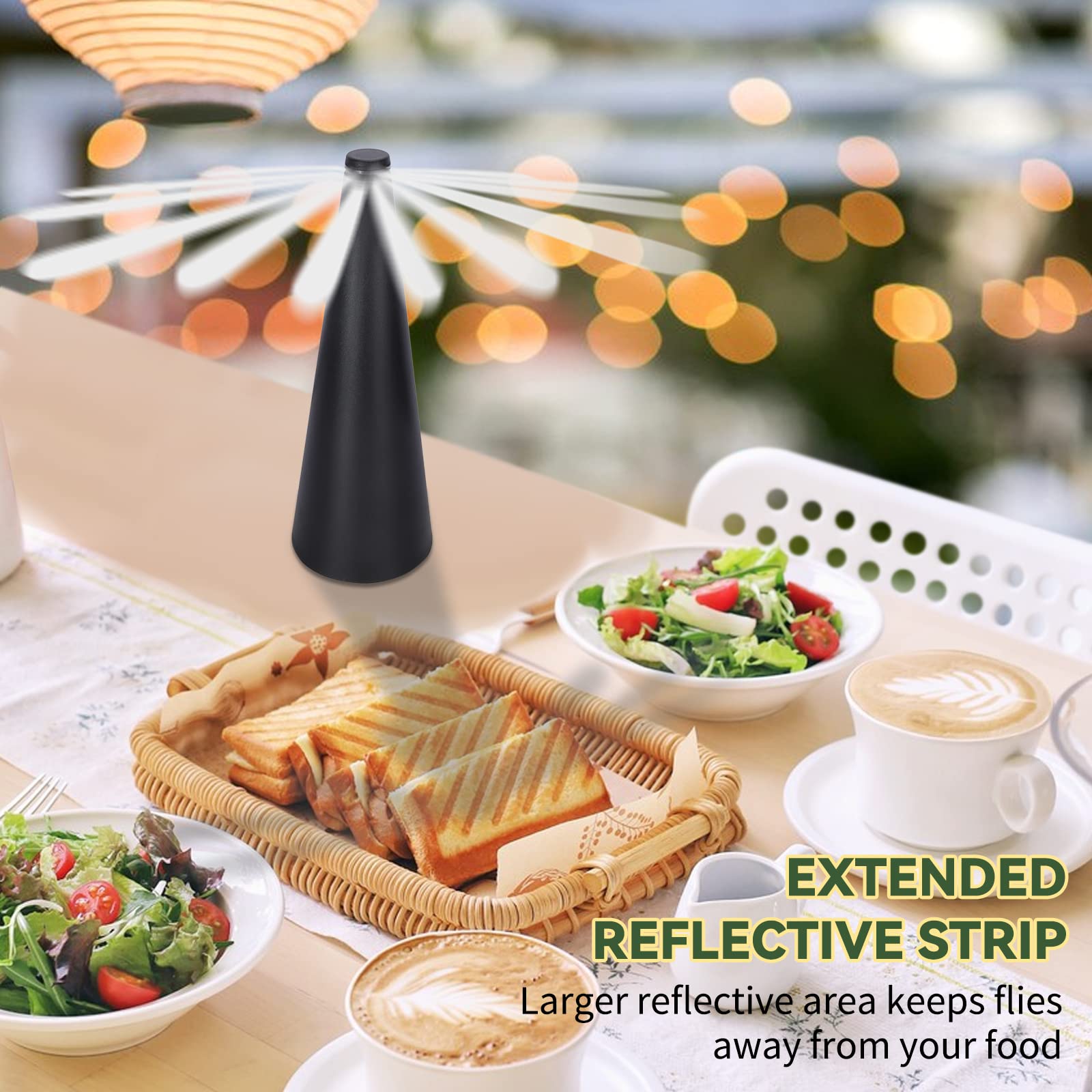 2 PCS Fly Fans for Tables,Fly Fan Repellent Indoor Outdoor,Portable Fly Fans Spinner for Restaurant and Patio Keep Flies and Bugs Away