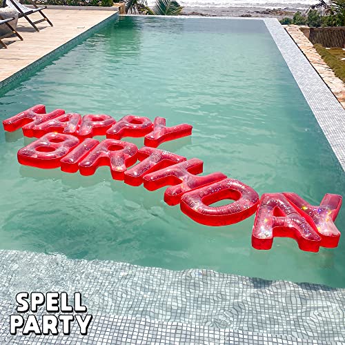 Pool Party Decorations Happy Birthday Pool Floats – Large Floating Letters Pool Party Decorations for Kids Birthday Party Decorations, Perfect for Summer Party Decor Birthday Banner Backdrop