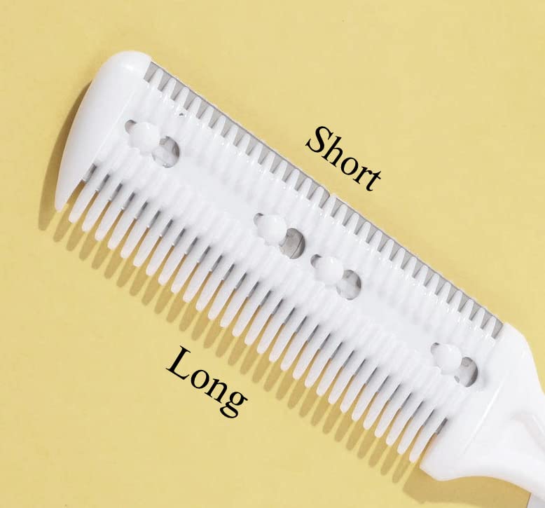 ALAZCO Combo Set, White Plastic Personal Double Edge Razor Comb Hair Beard Bikini Trimmer and Mini 3-Razor Black Plastic Manual Trimming Comes with 12 Extra Blades