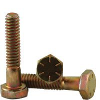 7/16"-20x3/4,(FT) Grade 8 Hex Head Cap Screw, ZINC Yellow Bake (INCH) (Quantity: 100) Size: 7/16"-20 | Length: 3/4" | | Fully Threaded